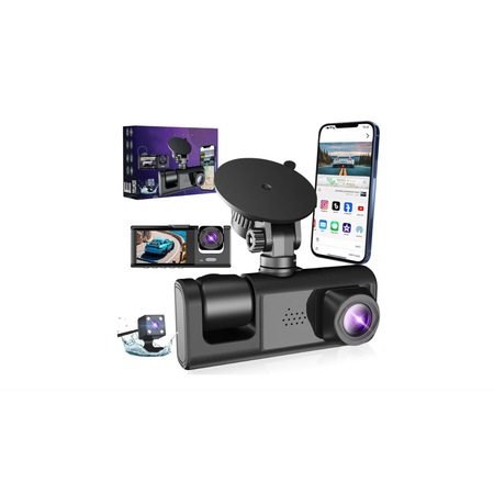 Camera Auto De Bord DVR HIGH PRO Full HD 1080P, 3 Lentile, Camp Vizual ...