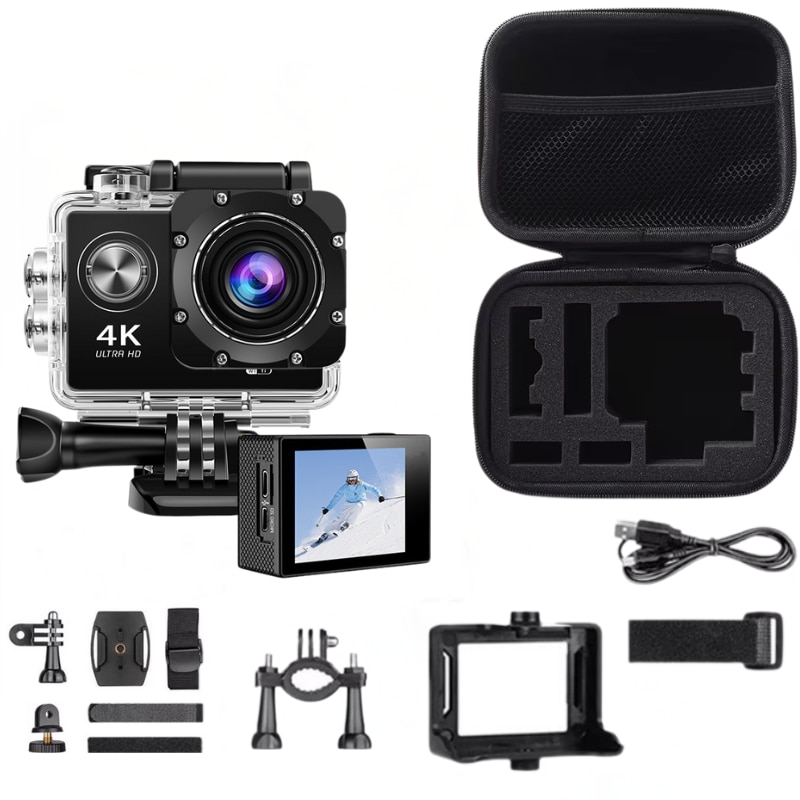 Camera Sport 4K Ultra HD GETWINS® – Wi-Fi Integrat, Filmare Stabilizata ...