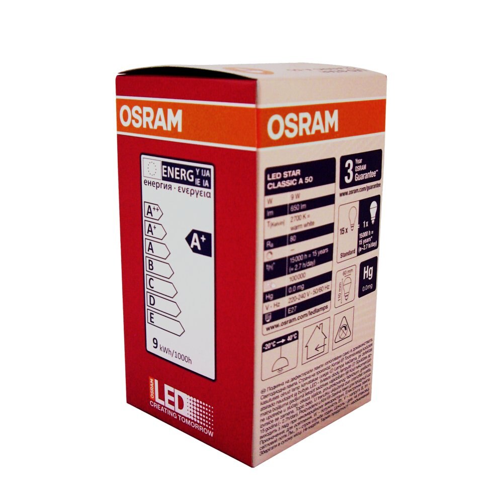 Bec LED OSRAM, forma glob, E27, 9W, 15000 ore, lumina calda - eMAG.ro