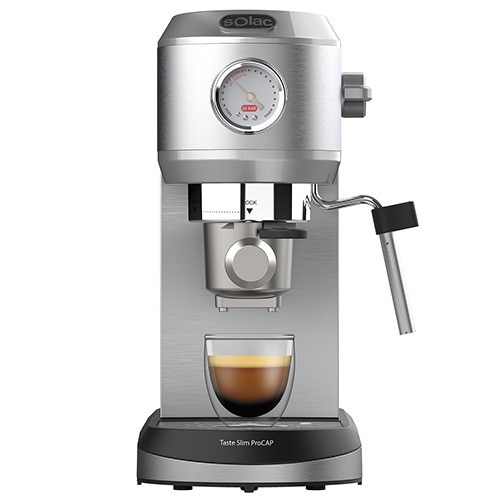 Espressor Solac Taste Slim Pro, 20 bar, Inox, sistem Double Cream, 1 L ...