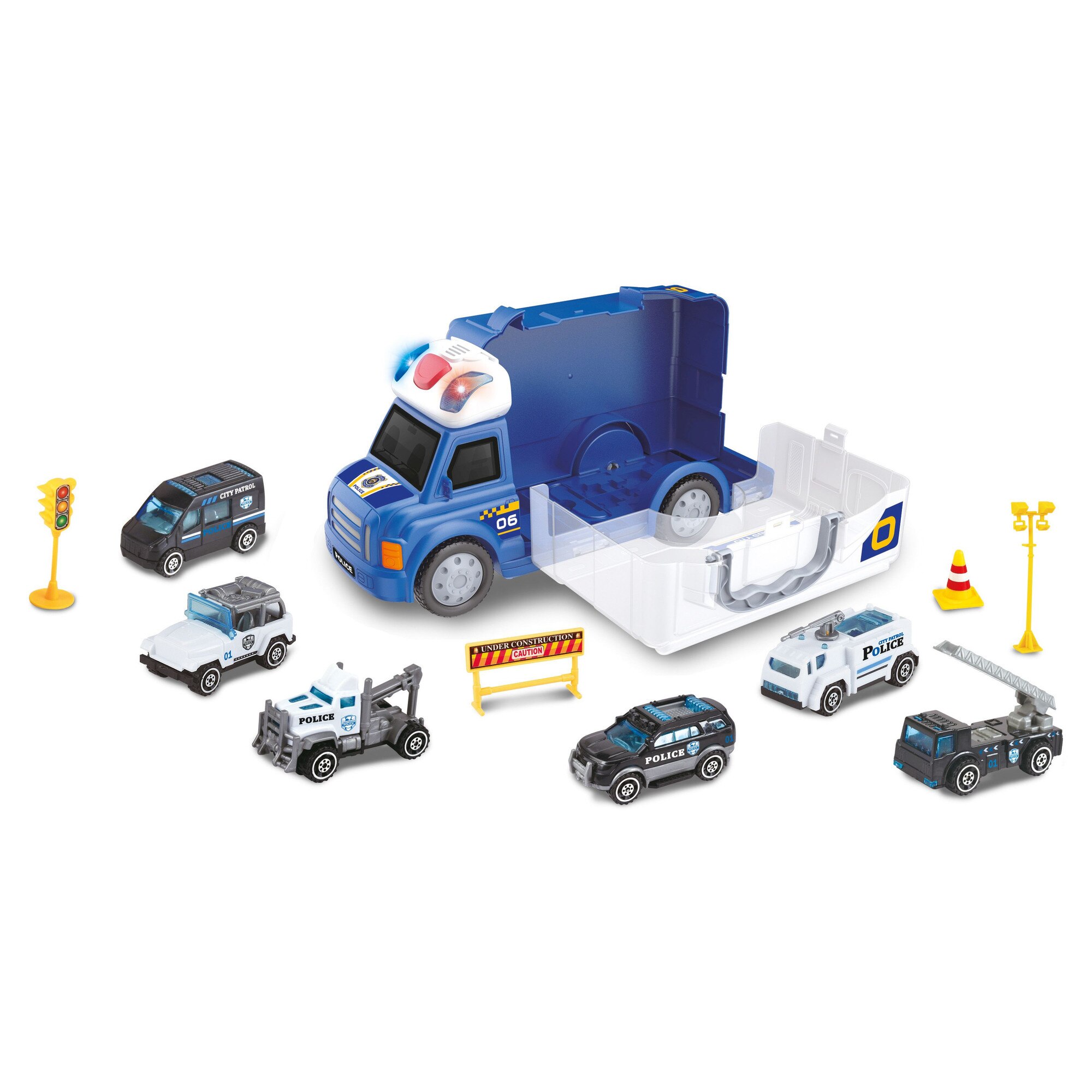 Masinute set, Wiky Vehicles, auto politist cu efecte, 6 masini mici ...