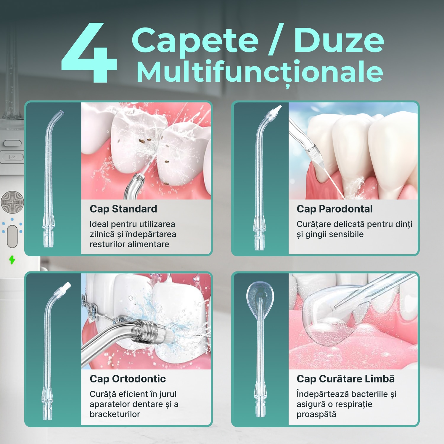 Dus bucal profesional OxyLux portabil, irigator oral fara fir rezistent ...