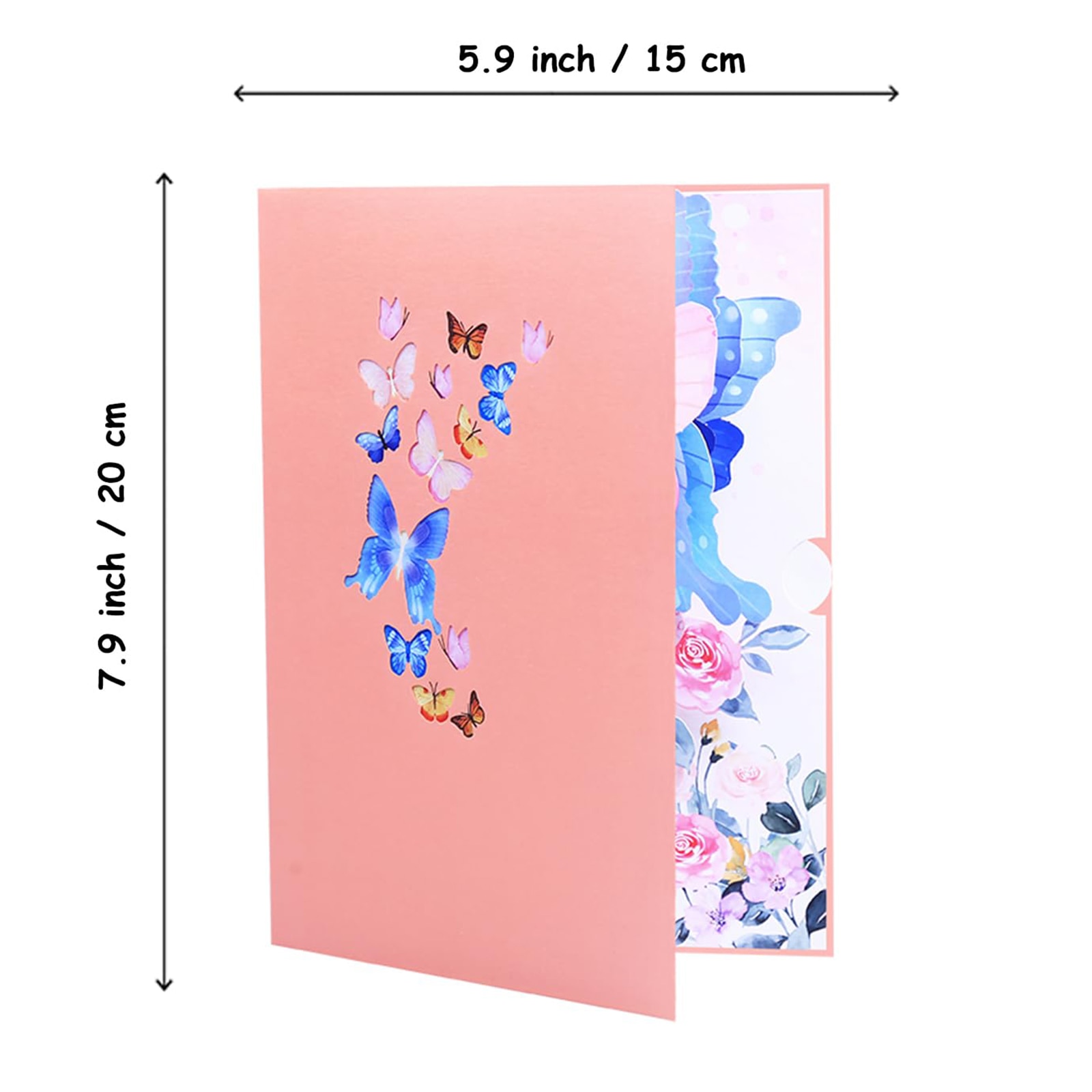 Felicitare 3D TREXORA, cu fluturi/flori, lucrata manual, multicolor ...