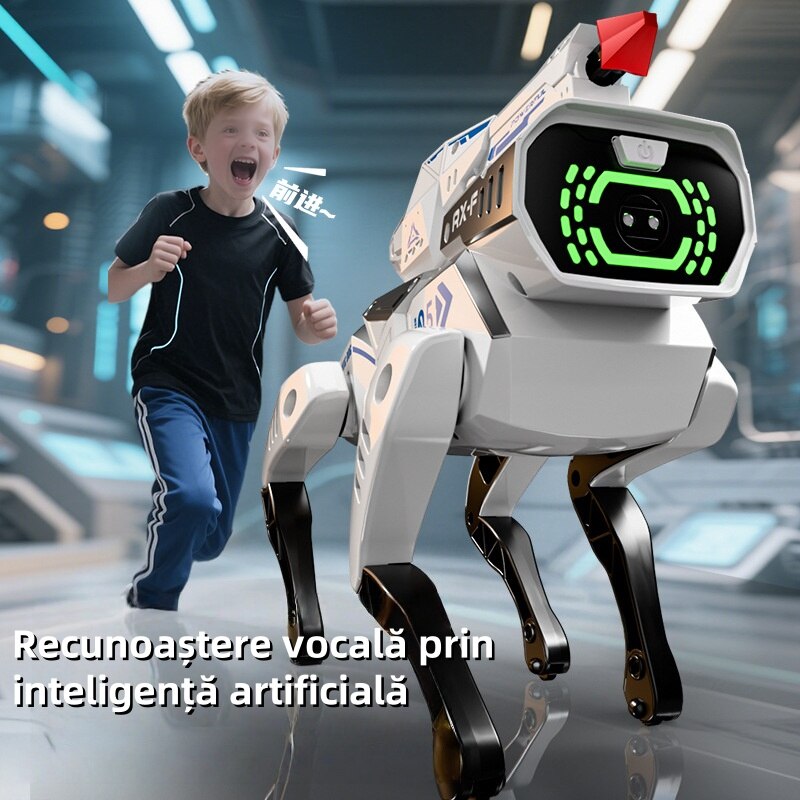 Caine robot inteligent, programare, patru picioare, recunoastere vocala ...