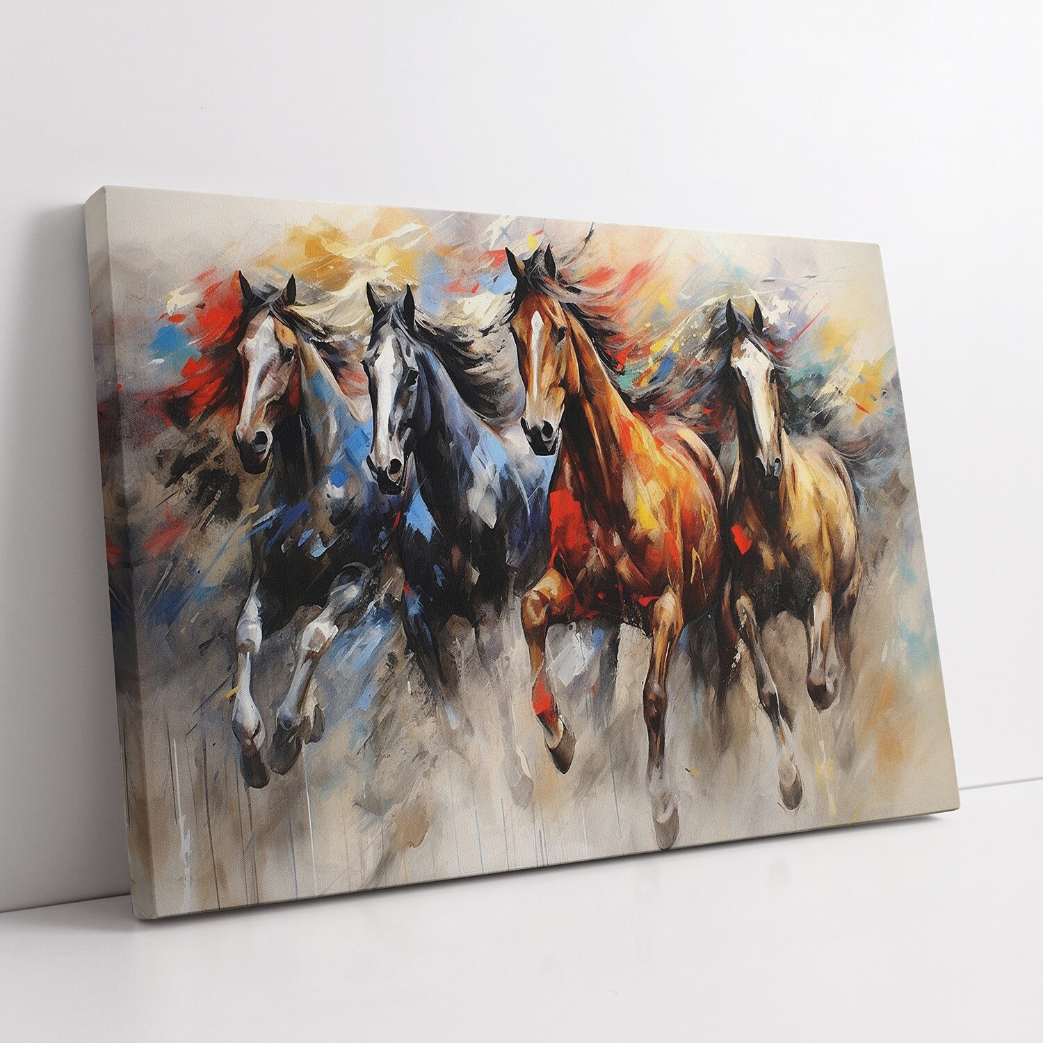 Tablou Canvas cu Cai – Cai Salbatici - 70 x 100 cm, Arta Eleganta pe ...