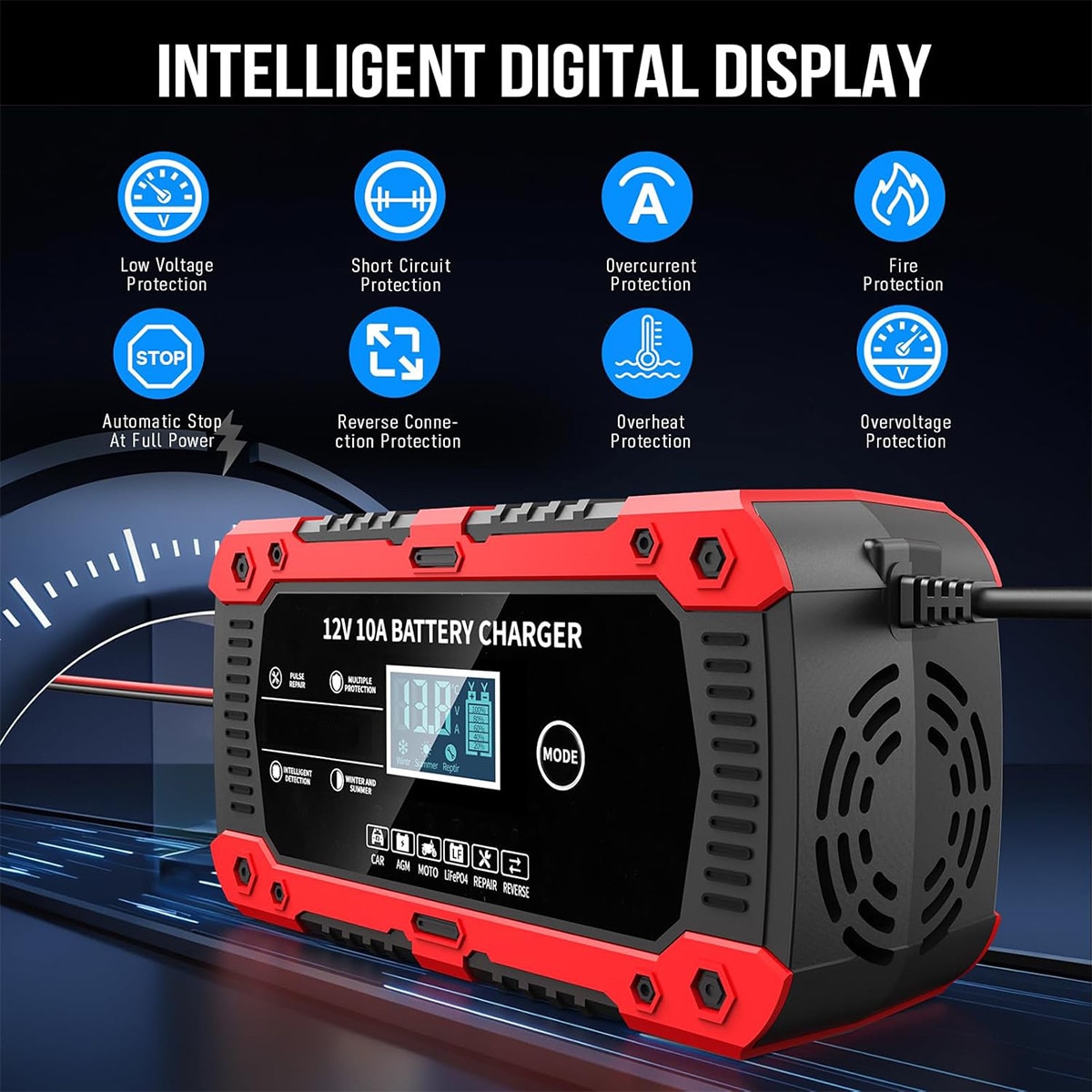 Redresor auto inteligent, Incarcare rapida, 12V/10A, 150W, Power bank ...