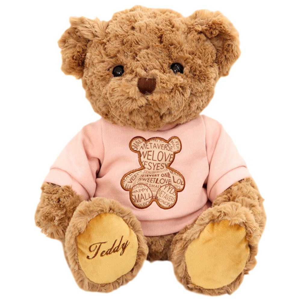 Ursulet de plus, LEAN TOYS, roz/maro, 30x25x22cm - eMAG.ro