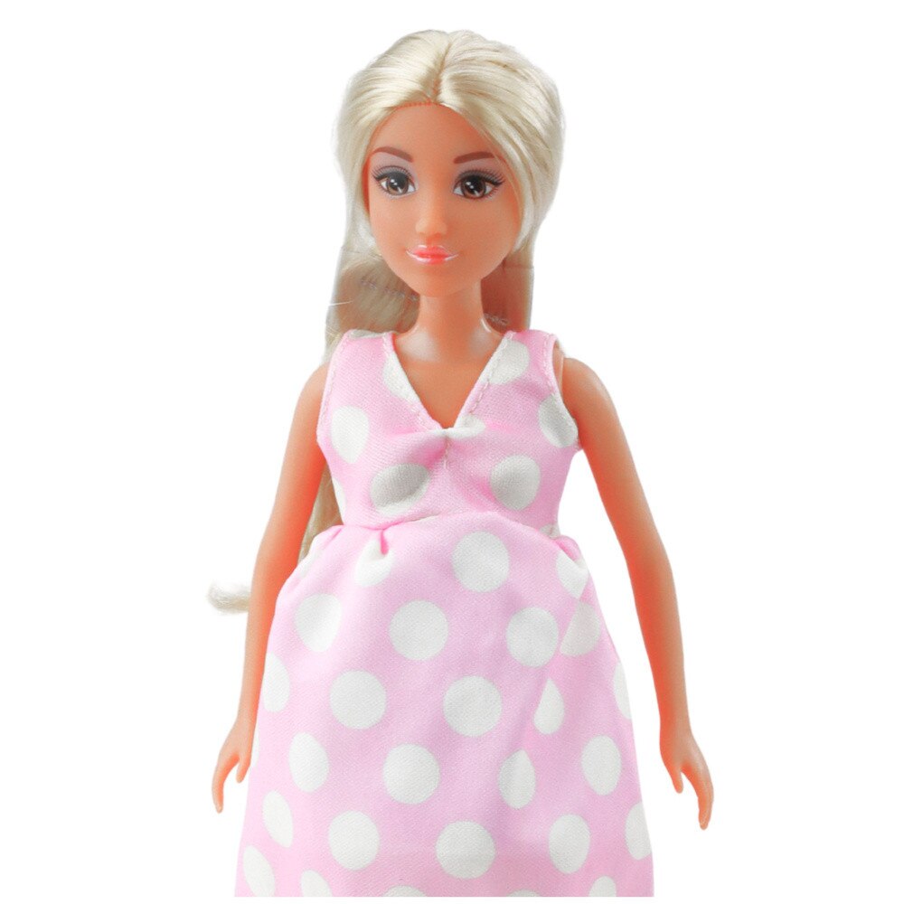 Papusa insarcinata LEAN TOYS Anlily, burtica detasabila, rochie roz cu ...