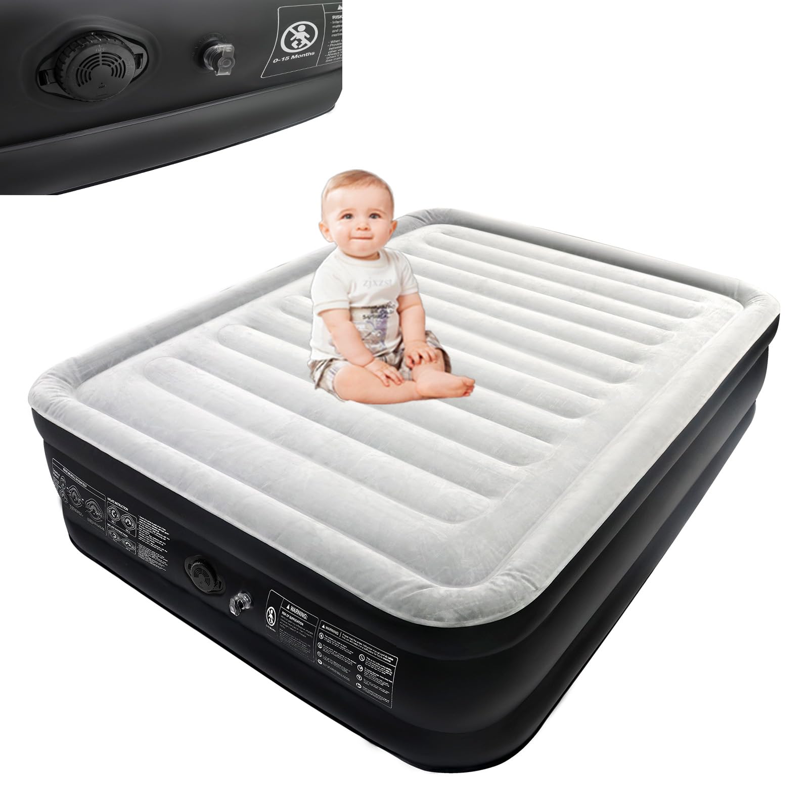 Xinzi önfelfújó kempingmatrac, felfújható matrac beépített elektromos pumpával és tárolótáskával ...