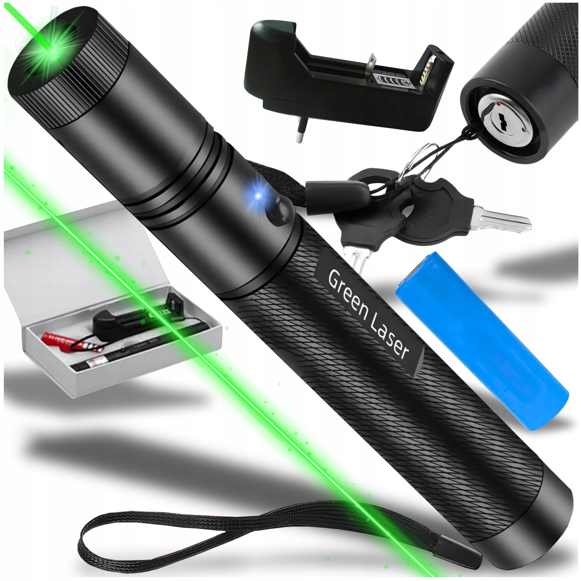 Laser verde puternic Avante, pointer cu acumulator, 90km - eMAG.ro
