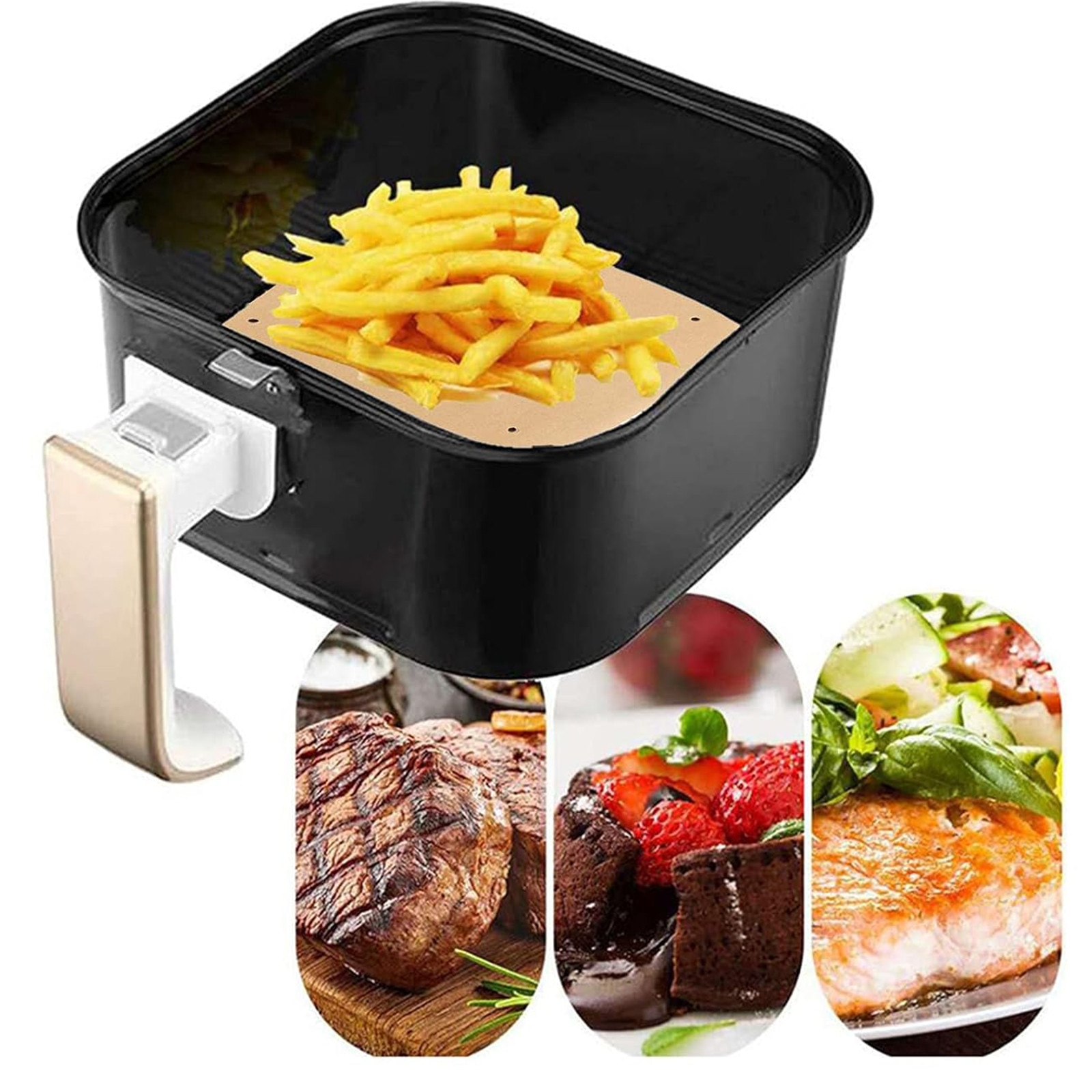 Set 100 captuseli pentru friteuza cu aer AYSTOAYS®, Hartie de pergament ...