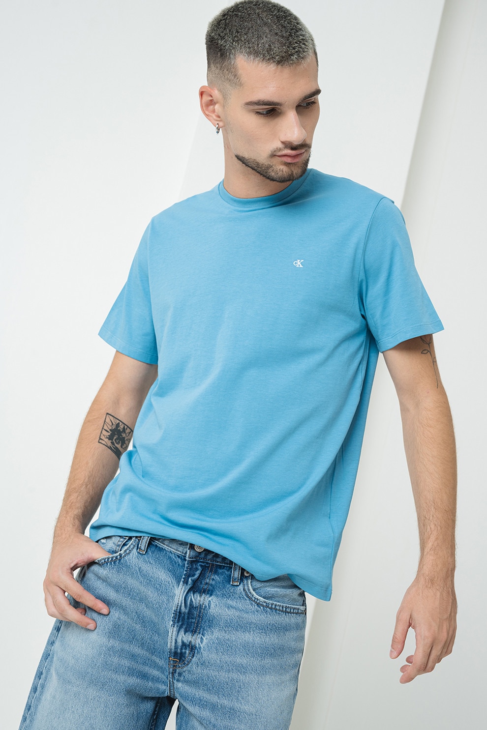 CALVIN KLEIN JEANS, Tricou de bumbac cu logo discret - eMAG.ro
