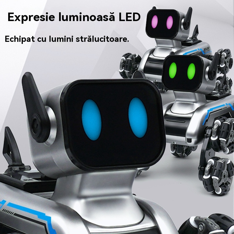 Caine robot inteligent pentru copii 8 roti, transformabil, cu functie ...