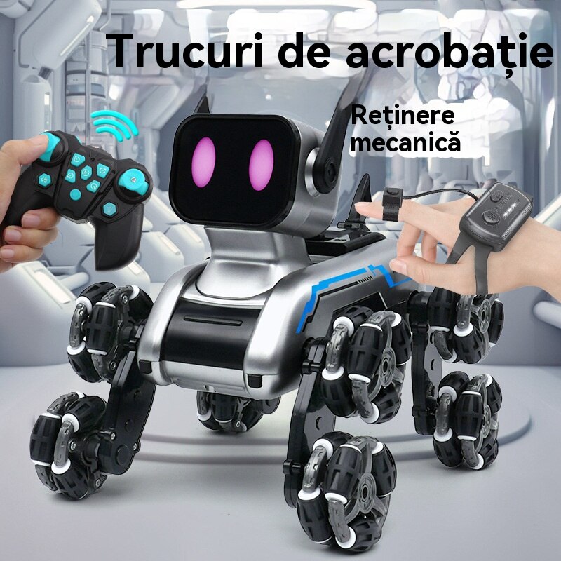 Caine robot inteligent pentru copii 8 roti, transformabil, cu functie ...