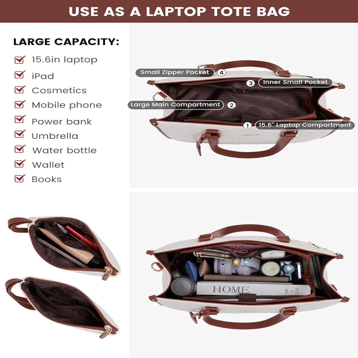 Чанта за лаптоп MOSMAOO®, С изолирано отделение за обяд, Смарт кежуал ...