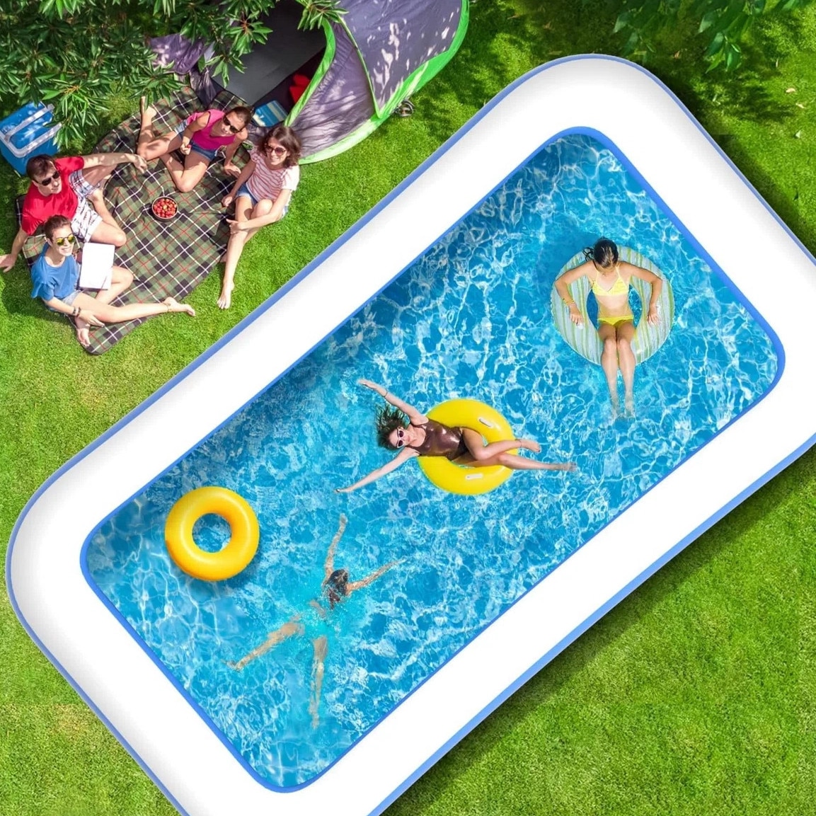 Piscina Gonflabila Dreptunghiulara Pitikot®, pentru Adulti sau Copii 3 ...