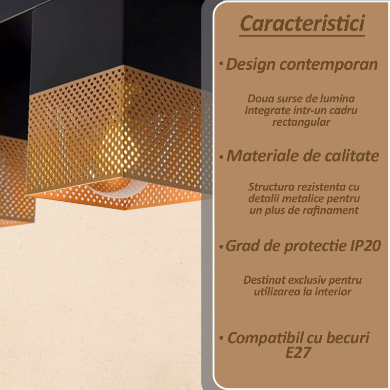 Lustra LED pentru interior NEXTLY, 2 surse de iluminare - soclu E27 ...