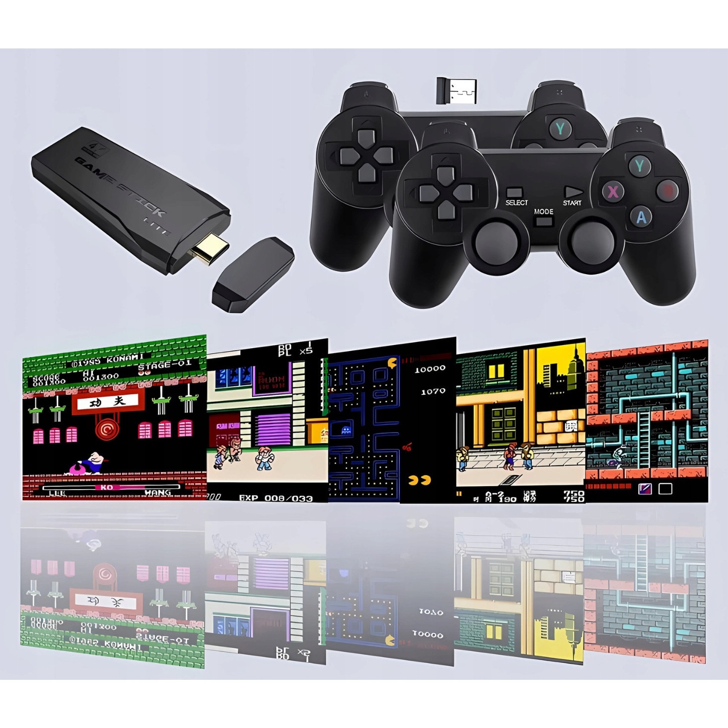 Consola de jocuri TV retro HDMI 64GB 2 placute wireless 20000 jocuri ...