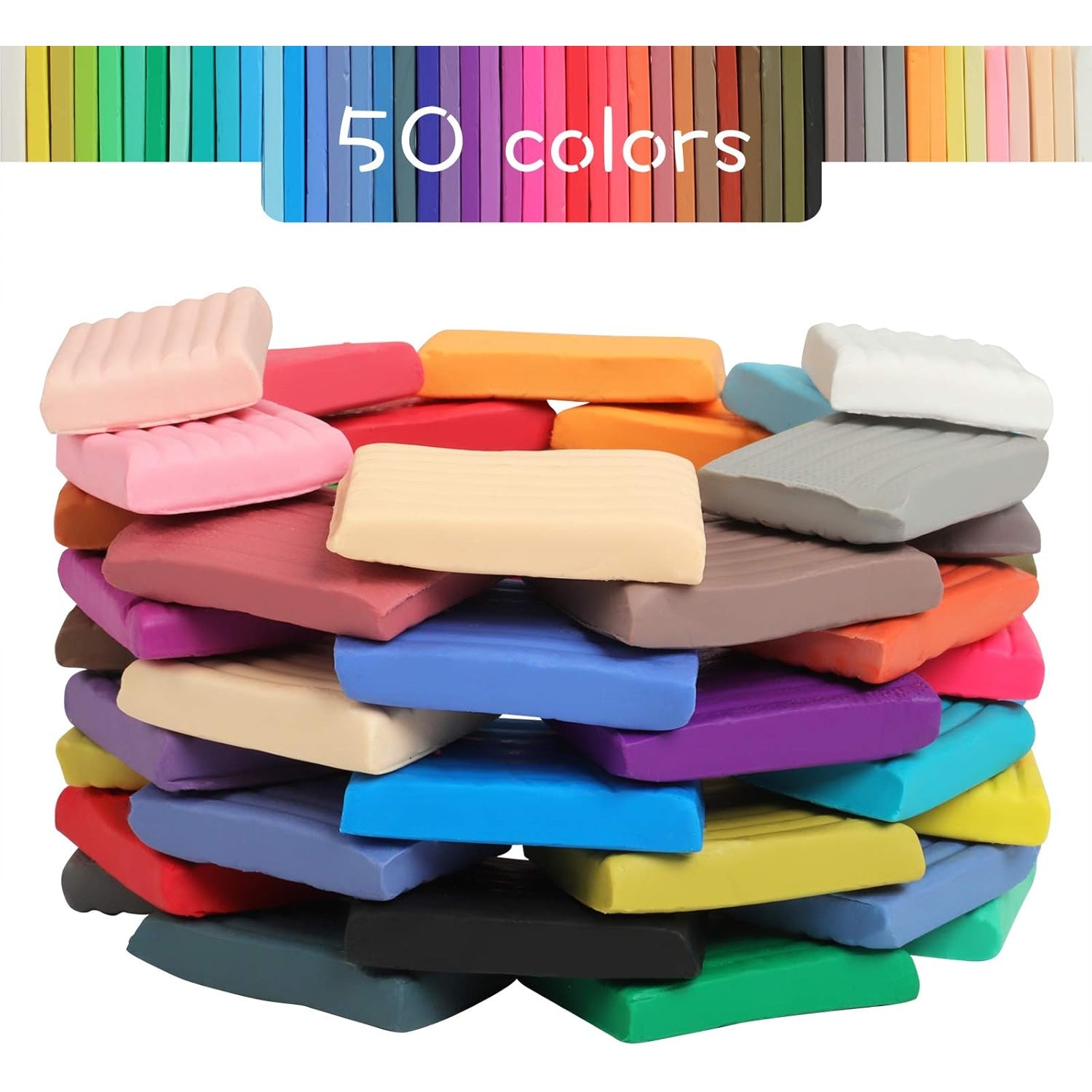 Set lut polimeric OVERTANG 50 culori, pentru modelaj, cutie depozitare ...