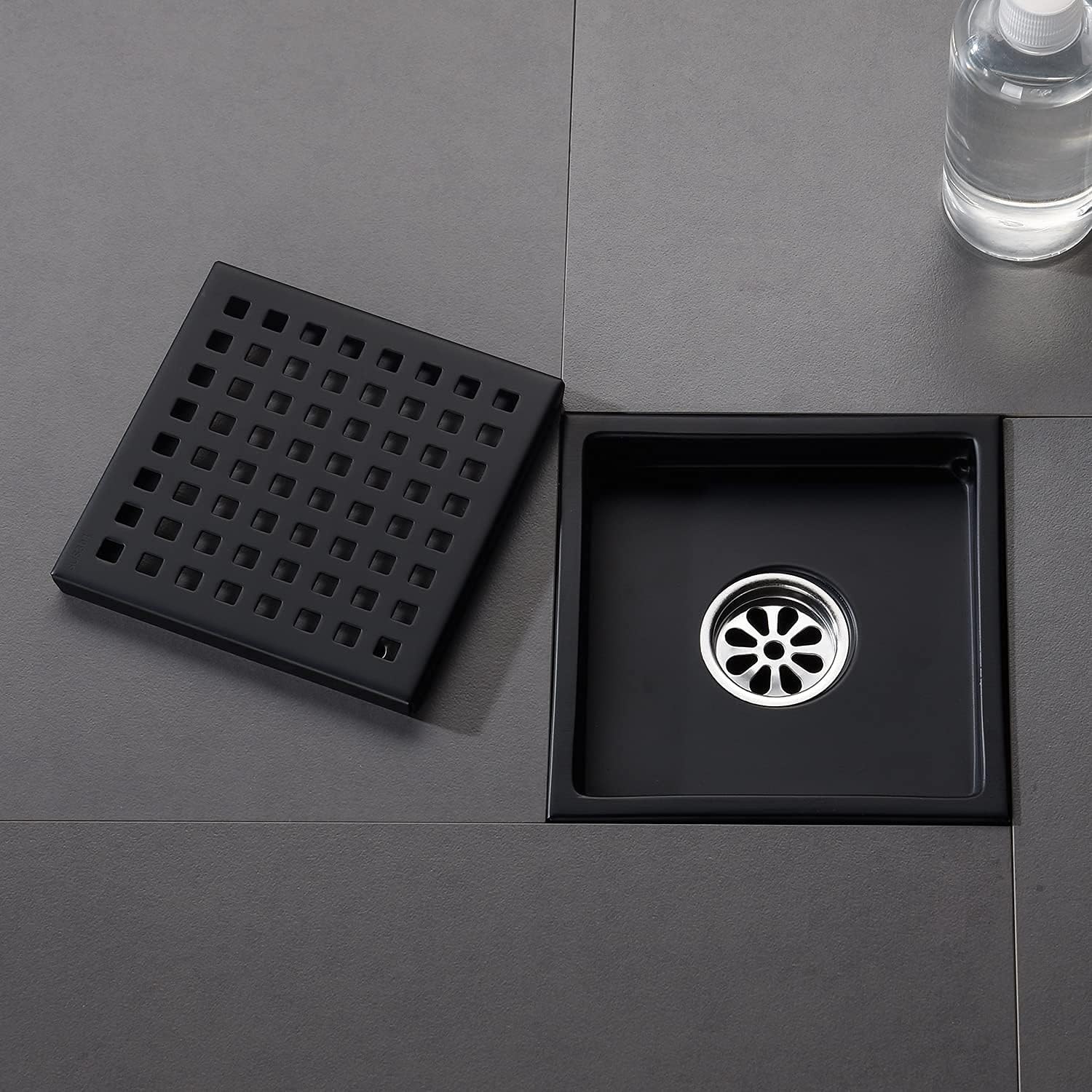 Sifon de dus patrat 15x15cm din inox 304, cu capac detasabil, pentru ...