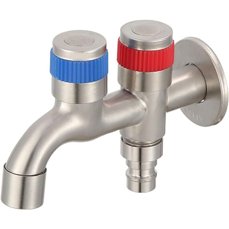 Robinet exterior pentru masina de spalat, inox periat, filet dublu ...