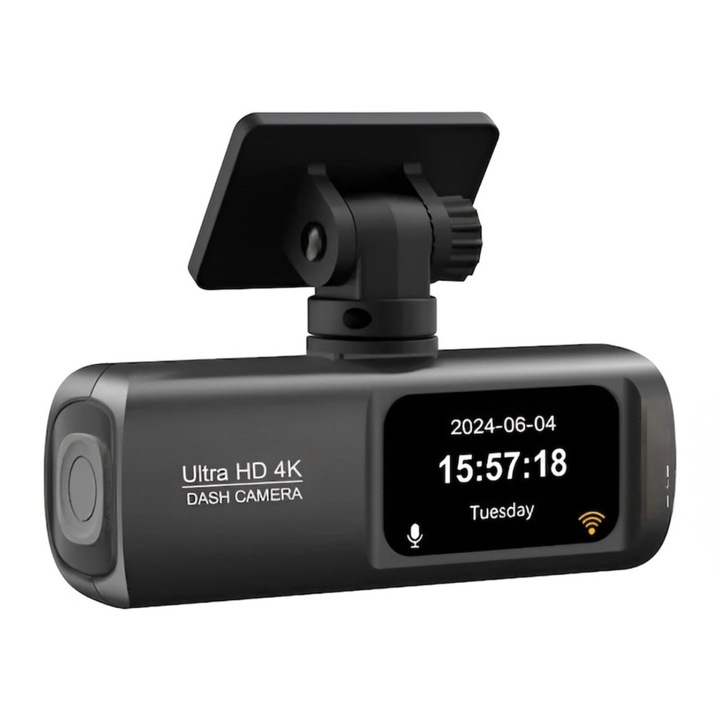 Dupla autós DVR kamera, V22, HD 4K/1080P felbontás, WiFi, 170°/140 ...