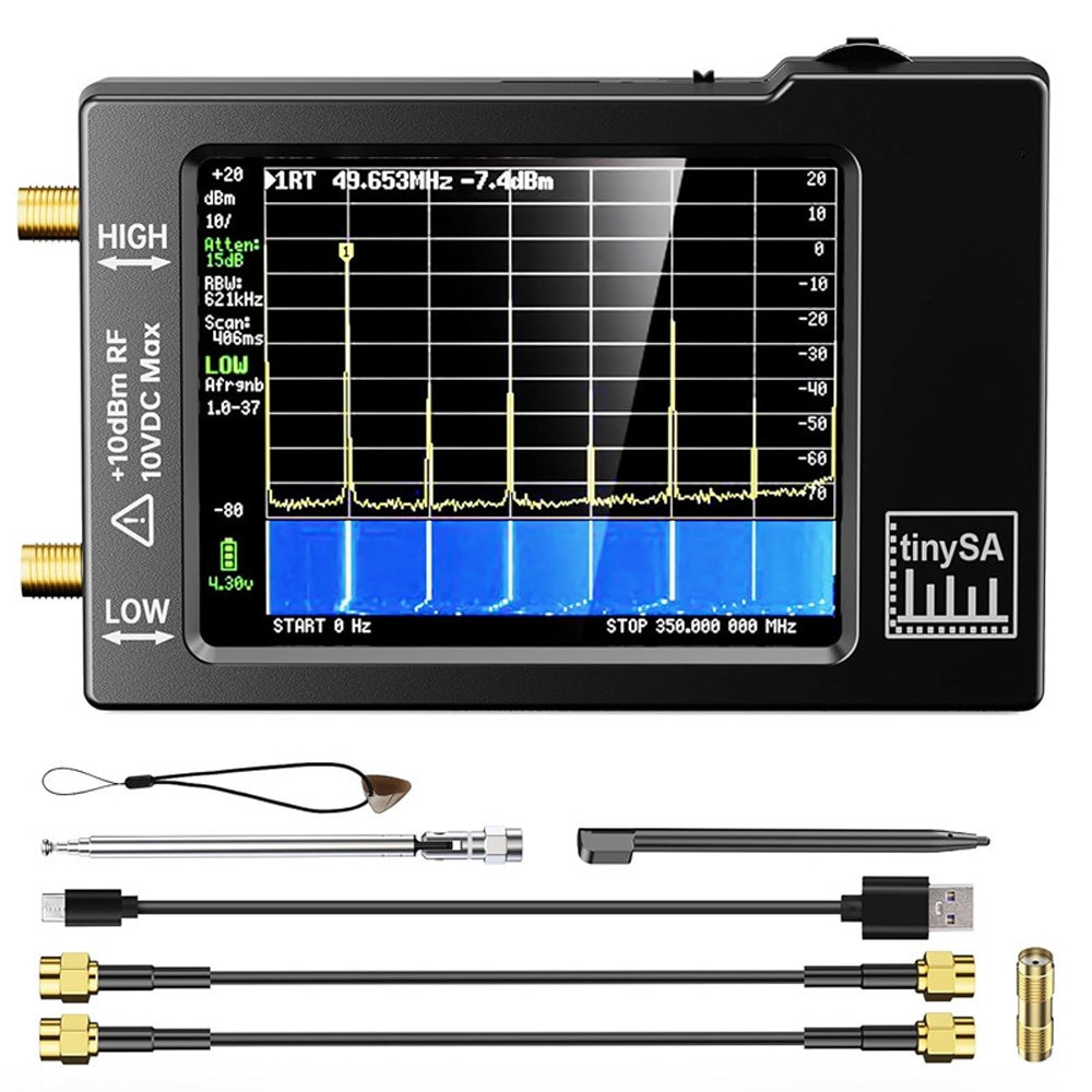 Analizor de spectru portabil TinySA, analizor de frecventa portabil ...