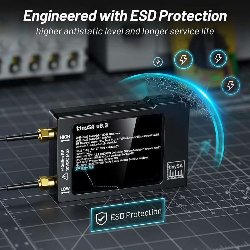 Analizor de spectru portabil TinySA, analizor de frecventa portabil ...