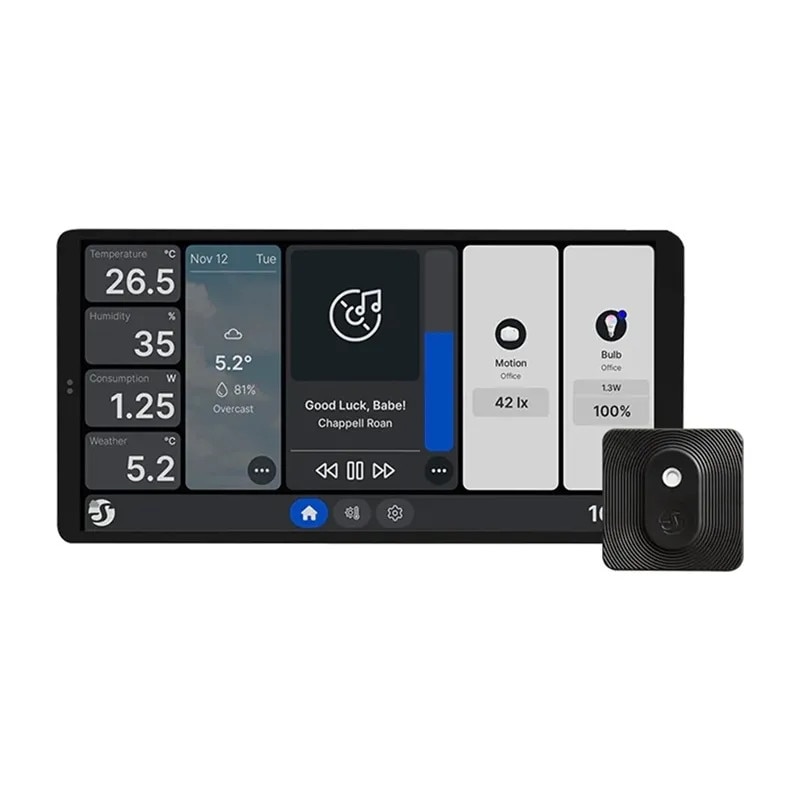 Panou de control dublu Shelly Wall Display X2 WiFi/BLU (negru) + BLU H ...