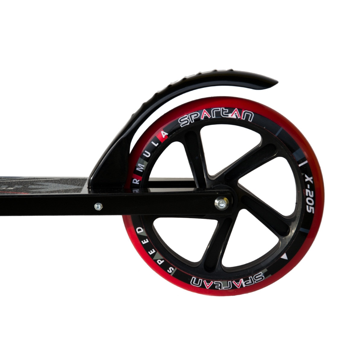 Trotineta pliabila Spartan Jumbo, 205 mm, negru-rosu - eMAG.ro