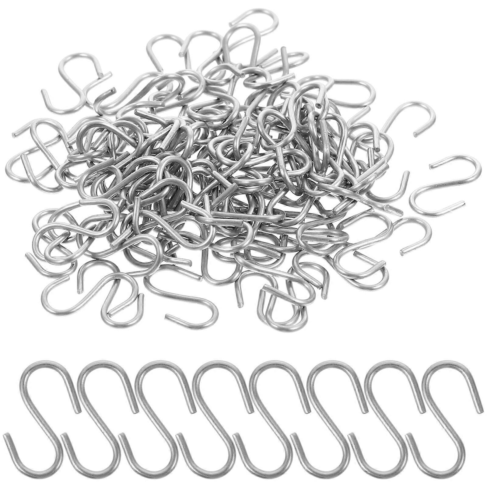 Set 100 carlige S din fier, argintii, 1.30x0.80x0.10cm - eMAG.ro