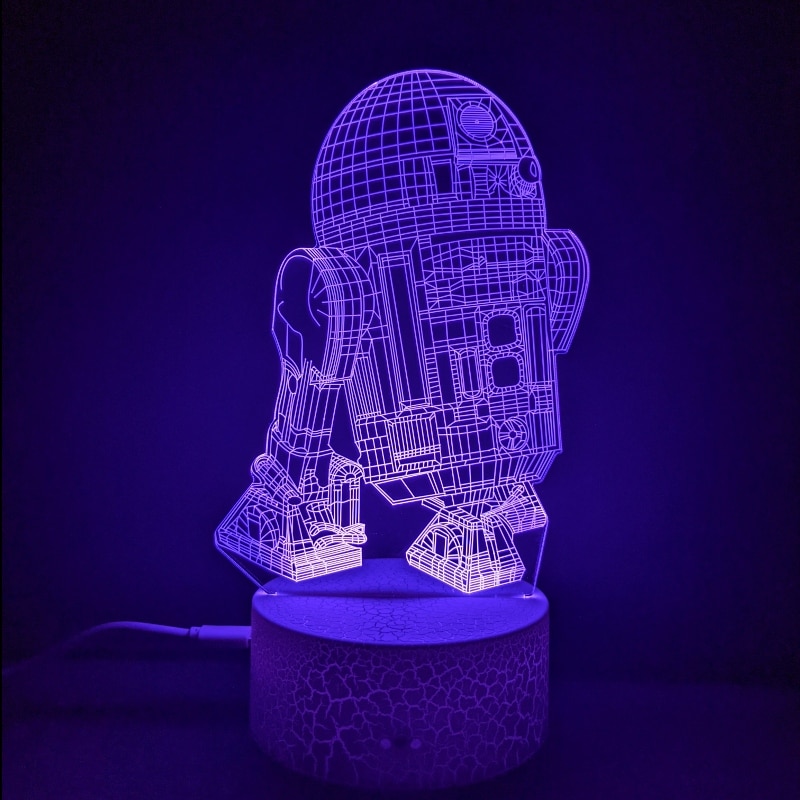 3D LED éjszakai fény STAR WARS modell, RGB, pilótával, USB/elemmel ...