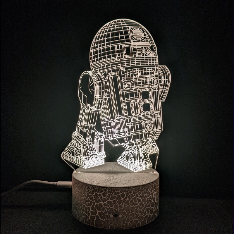 3D LED éjszakai fény STAR WARS modell, RGB, pilótával, USB/elemmel ...