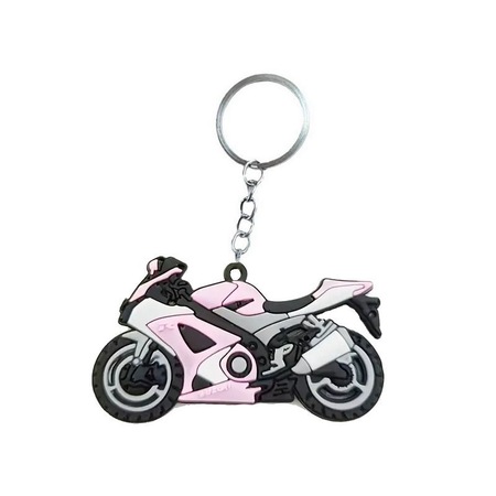 Breloc HLO, cauciuc roz, 4x7cm, cu inel si lant - eMAG.ro