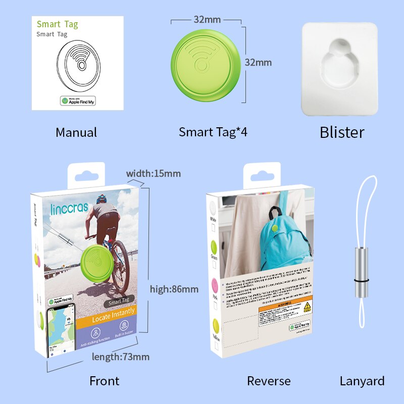 Smart Tag helymeghatározó eszköz, linccras, Find my compatible ...