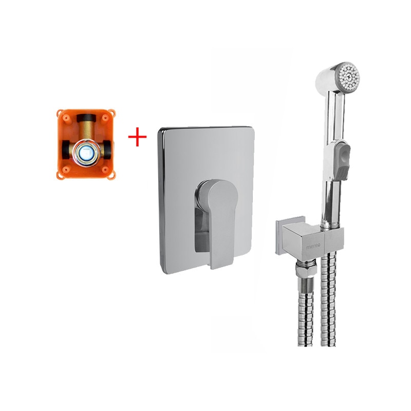 Baterie sanitara Mereo, model Dita, cu dus bidet, design patrat - eMAG.ro