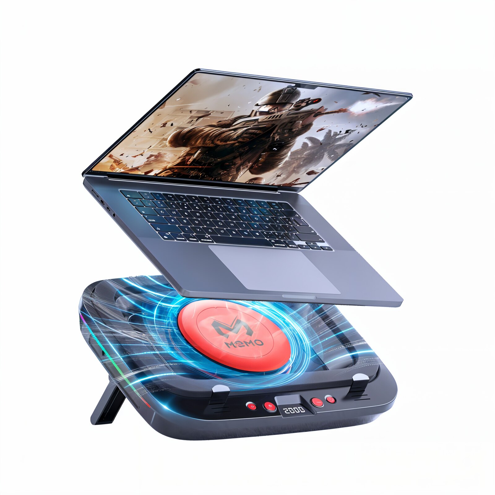 Cooler Laptop Gaming MEMO, 360° Surround, Turbocooling, RGB, 30 Trepte ...