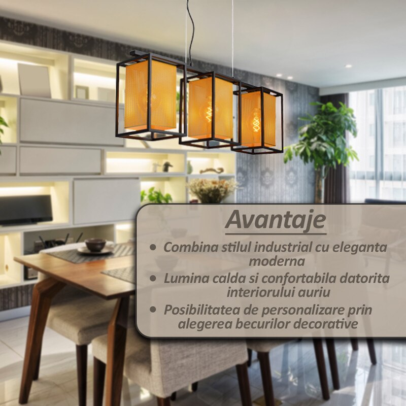 Lustra LED pentru interior NEXTLY, 3 surse de iluminare - soclu E27 ...