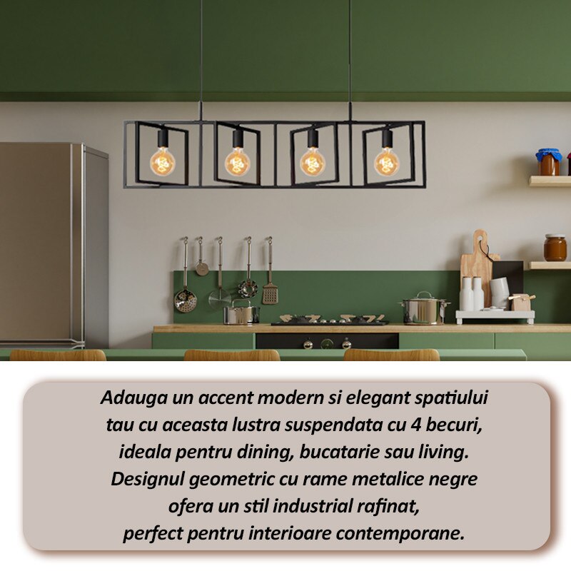 Lustra LED suspendata pentru interior NEXTLY, 4 surse de iluminare ...