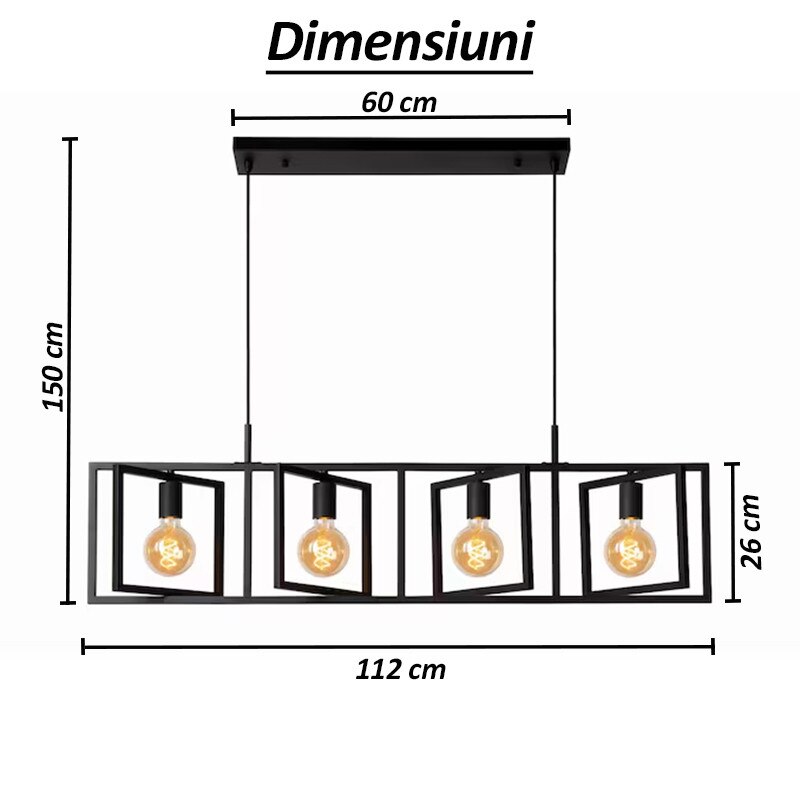 Lustra LED suspendata pentru interior NEXTLY, 4 surse de iluminare ...