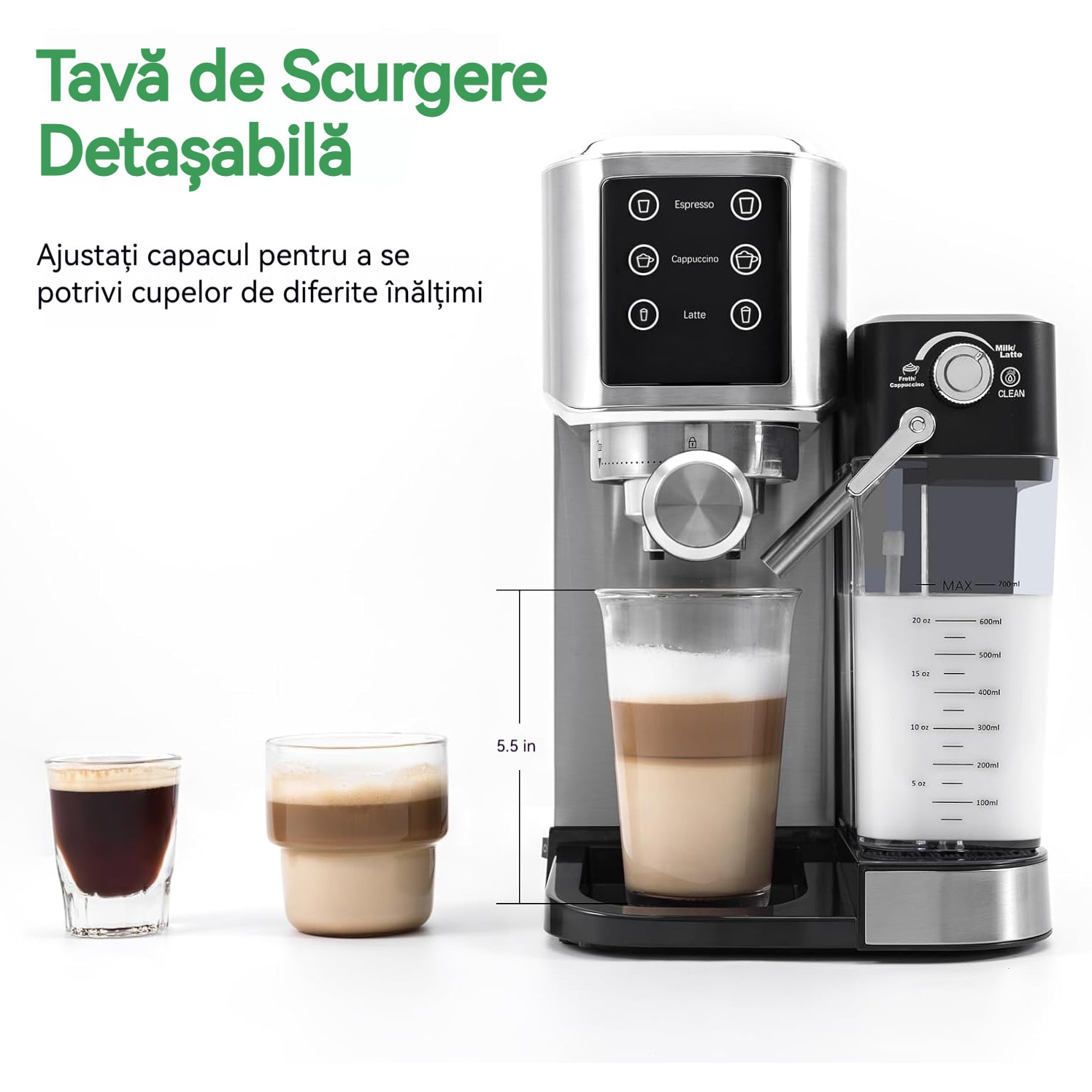 Espressor 20 Bar cu Spumator Automat de Lapte, Luxeeo, Aparat pentru ...
