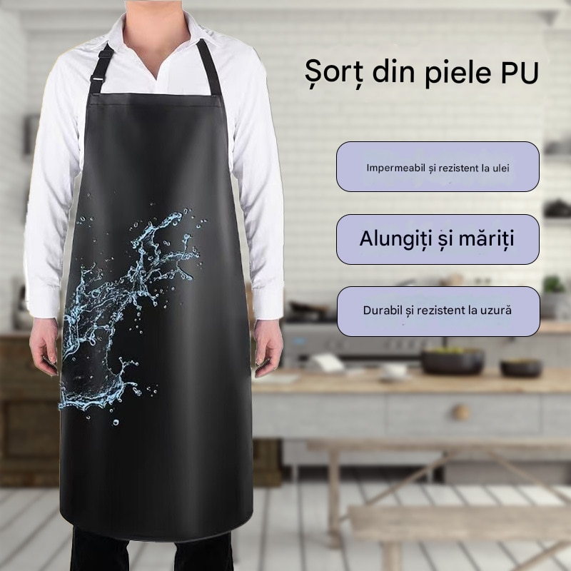 Sort de lucru, din piele naturala, impermeabile, rezistente la ulei si ...