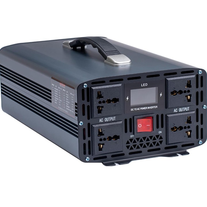 Invertor sinusoidal pur XINLOSHU®, 12V la 220V, 2500W, convertor de ...