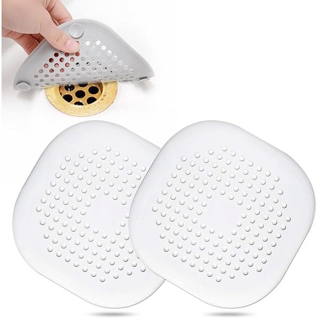 Capac de scurgere de dus patrat, dop de par din silicon cu ventuza ...