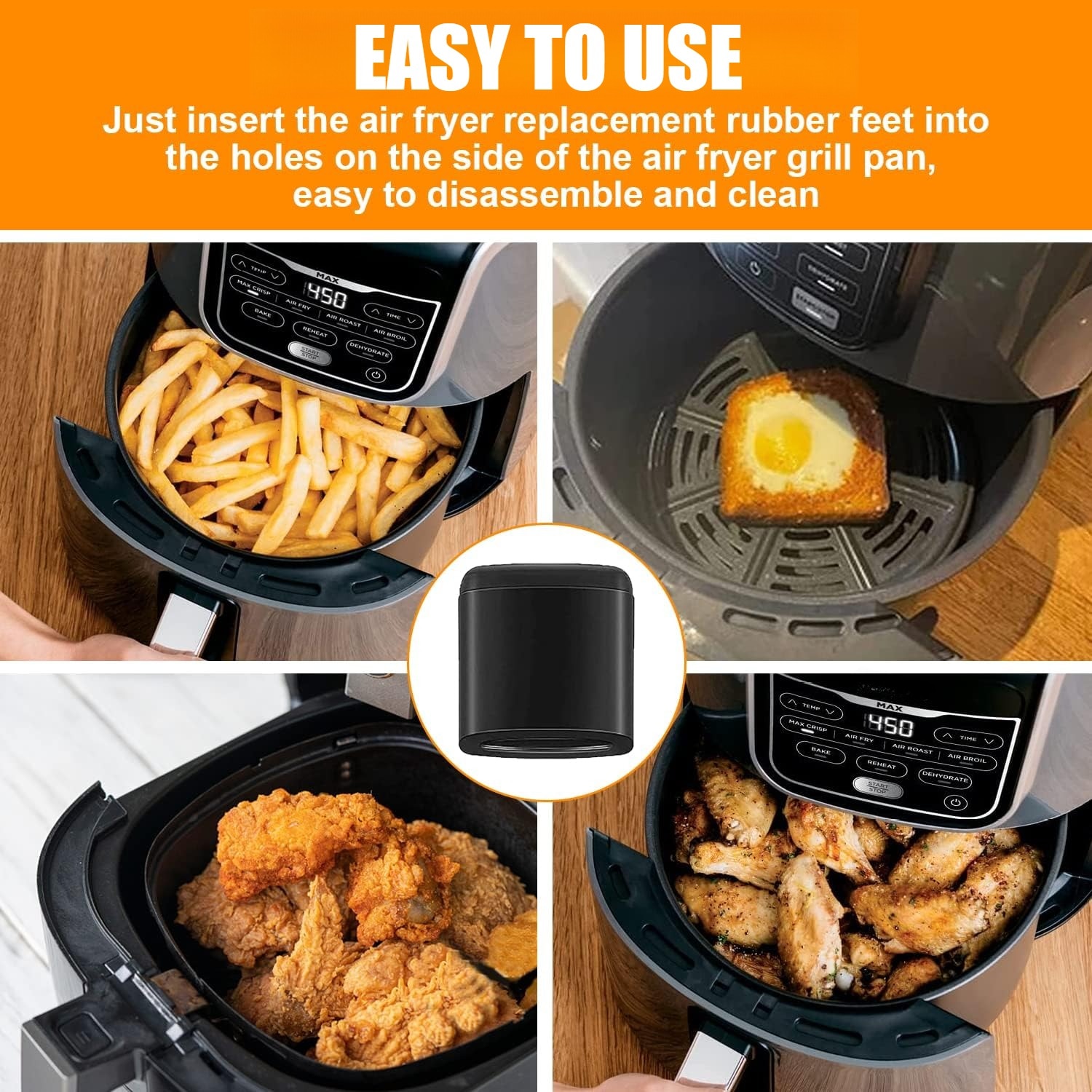 Set 8 bare de protectie din silicon pentru friteuza, fara BPA ...