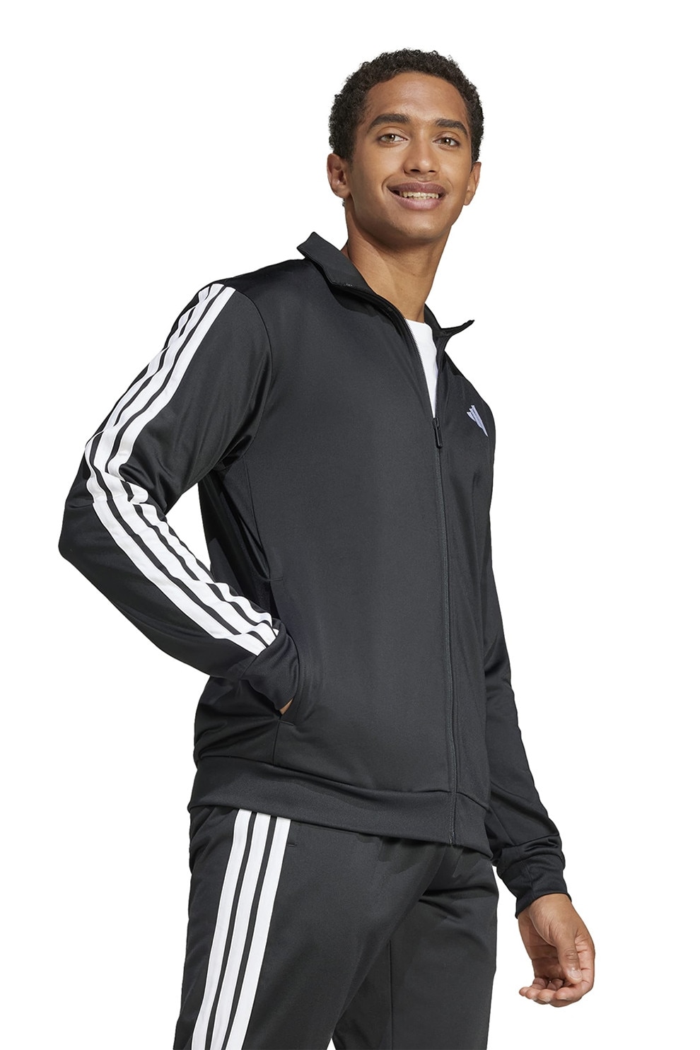 adidas Sportswear, Bluza de trening cu fermoar si benzi logo ...