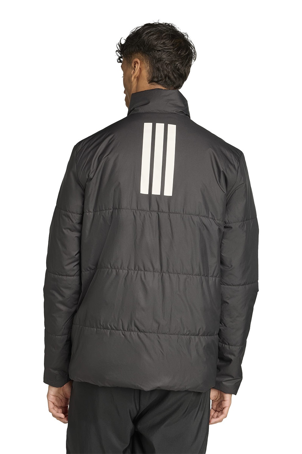 adidas Sportswear, Geaca cu vatelina si guler inalt, Alb, Gri inchis, L ...