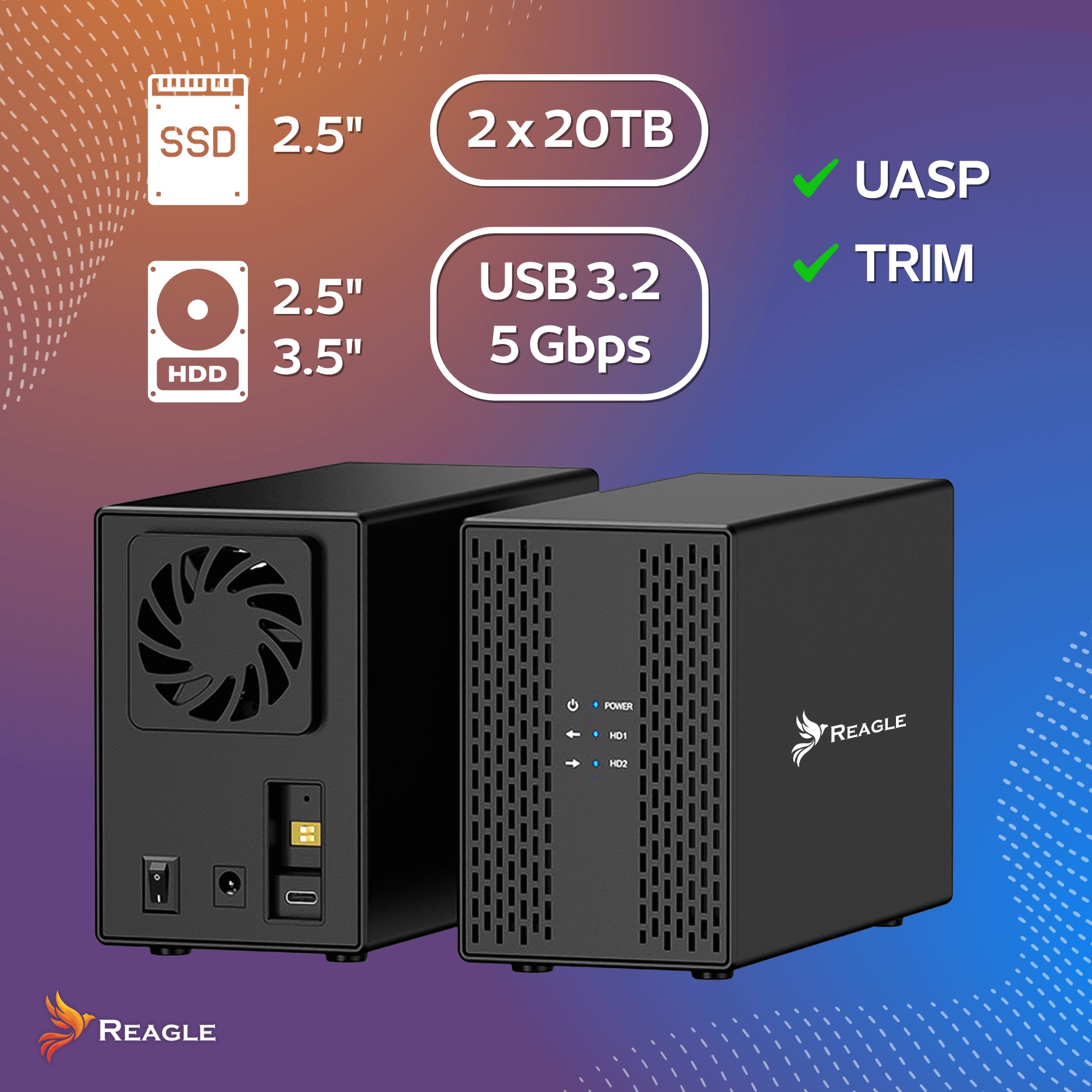 Carcasa externa pentru HDD si SSD cu racire – Suporta SATA cu ...