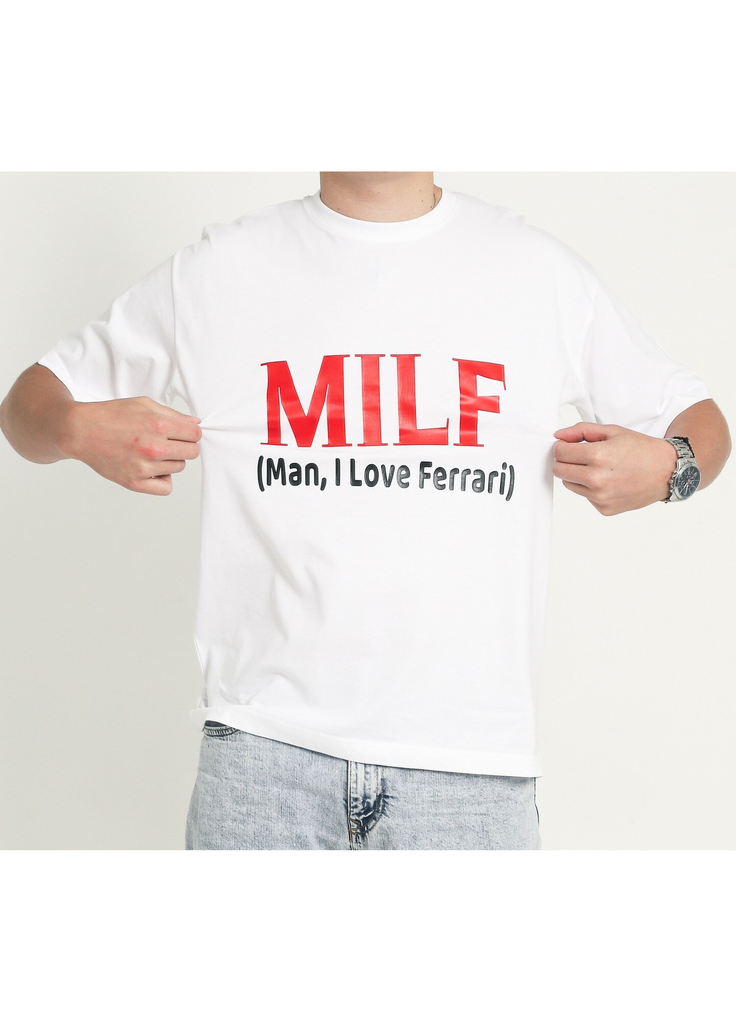 Tricou Unisex, Oversized, Alb, Bumbac, Ferrari, Formula 1, L INTL - eMAG.ro