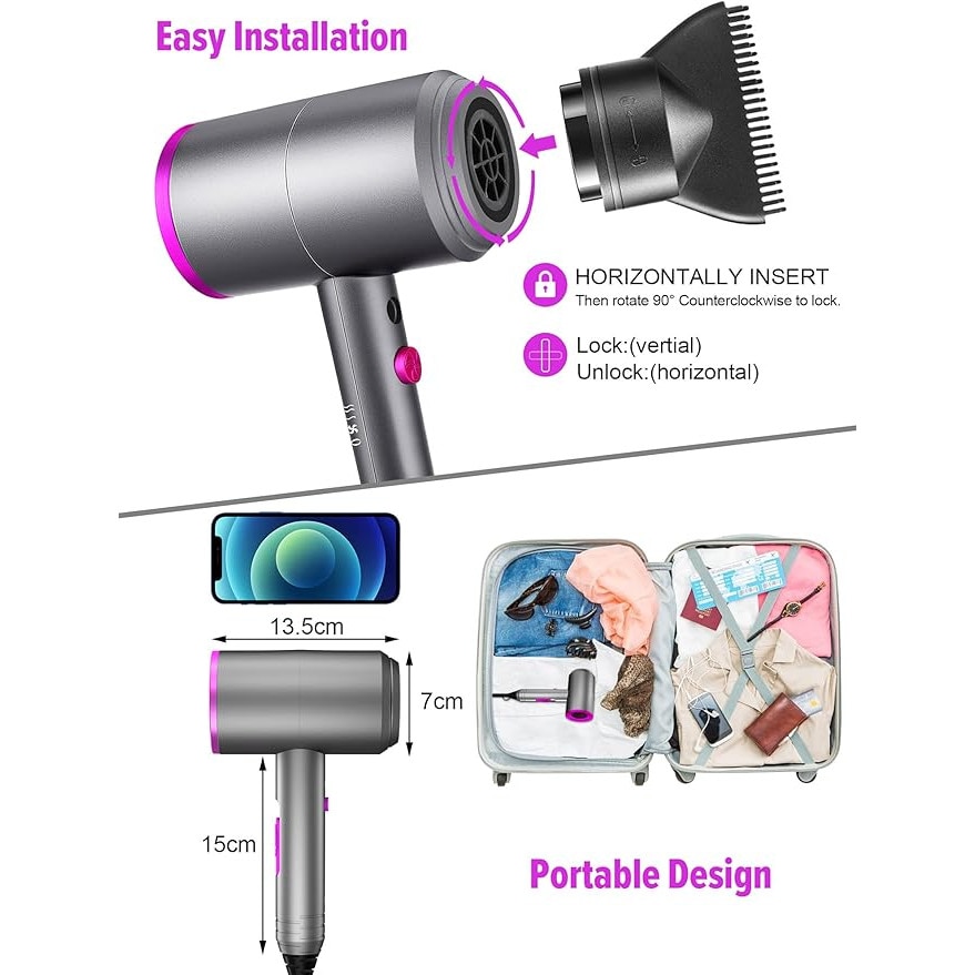 Uscator de Par Profesional Max Pro, Ioni Negativi Feon, Trepte de ...
